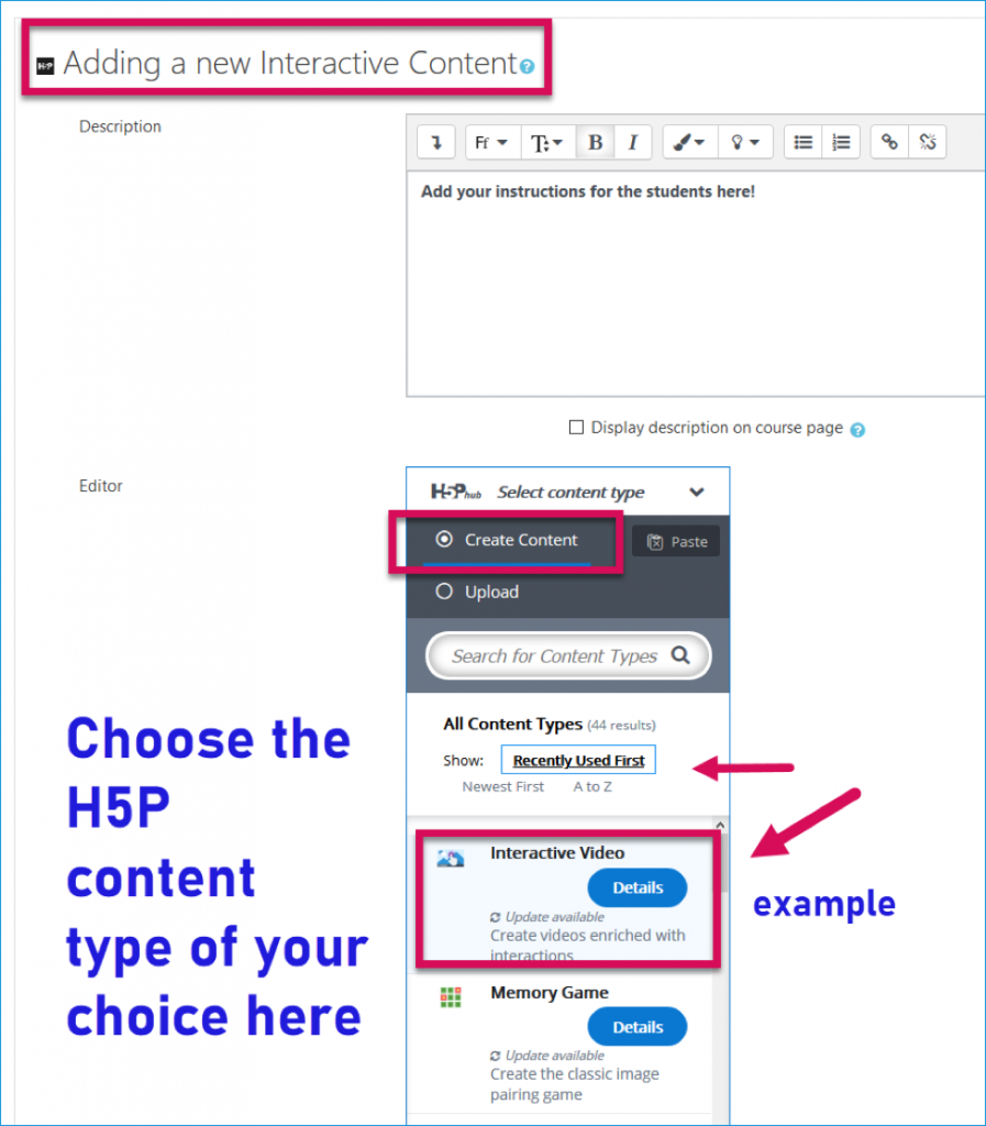 How to Create New H5P Content in Moodle - Moodle Answers